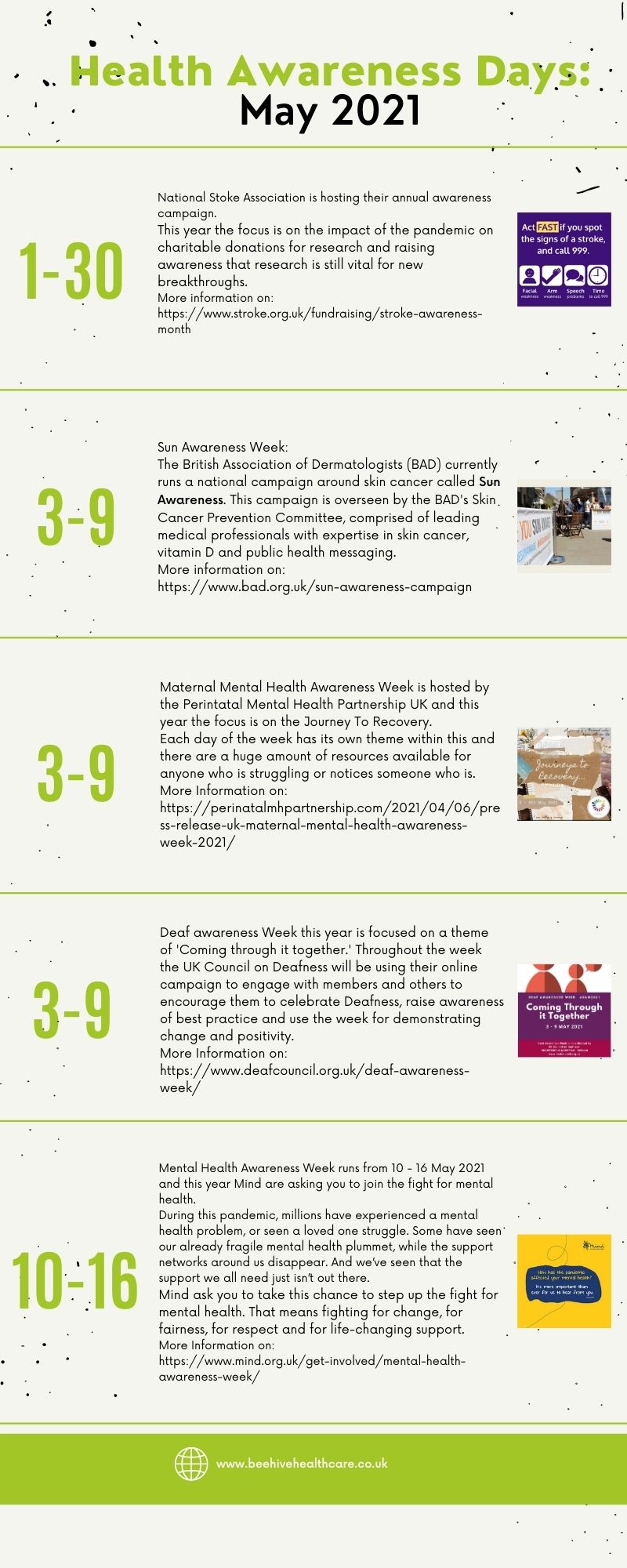 Health Awareness Days in May - Beehive Healthcare